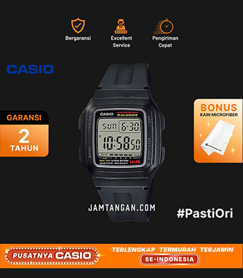Casio General F-201WA-1ADF Digital Dial Black Resin Band | JAMTANGAN.COM