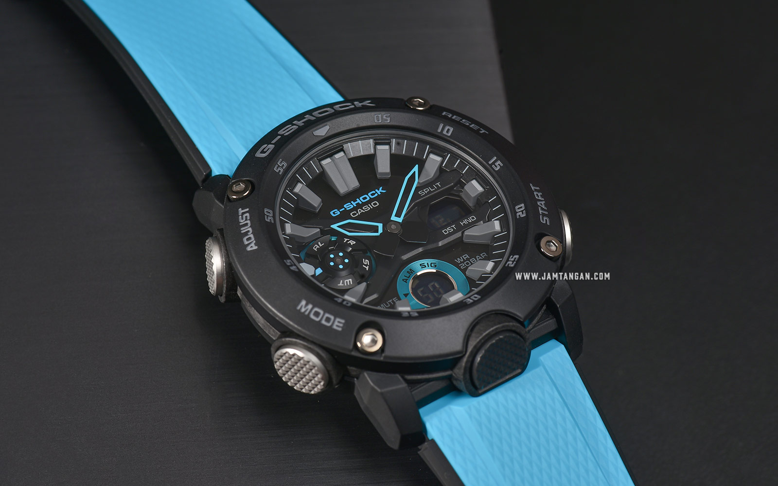 Casio G-Shock GA-2000-1A2DR Angyil Carbon Core Guard Black Dial Blue ...