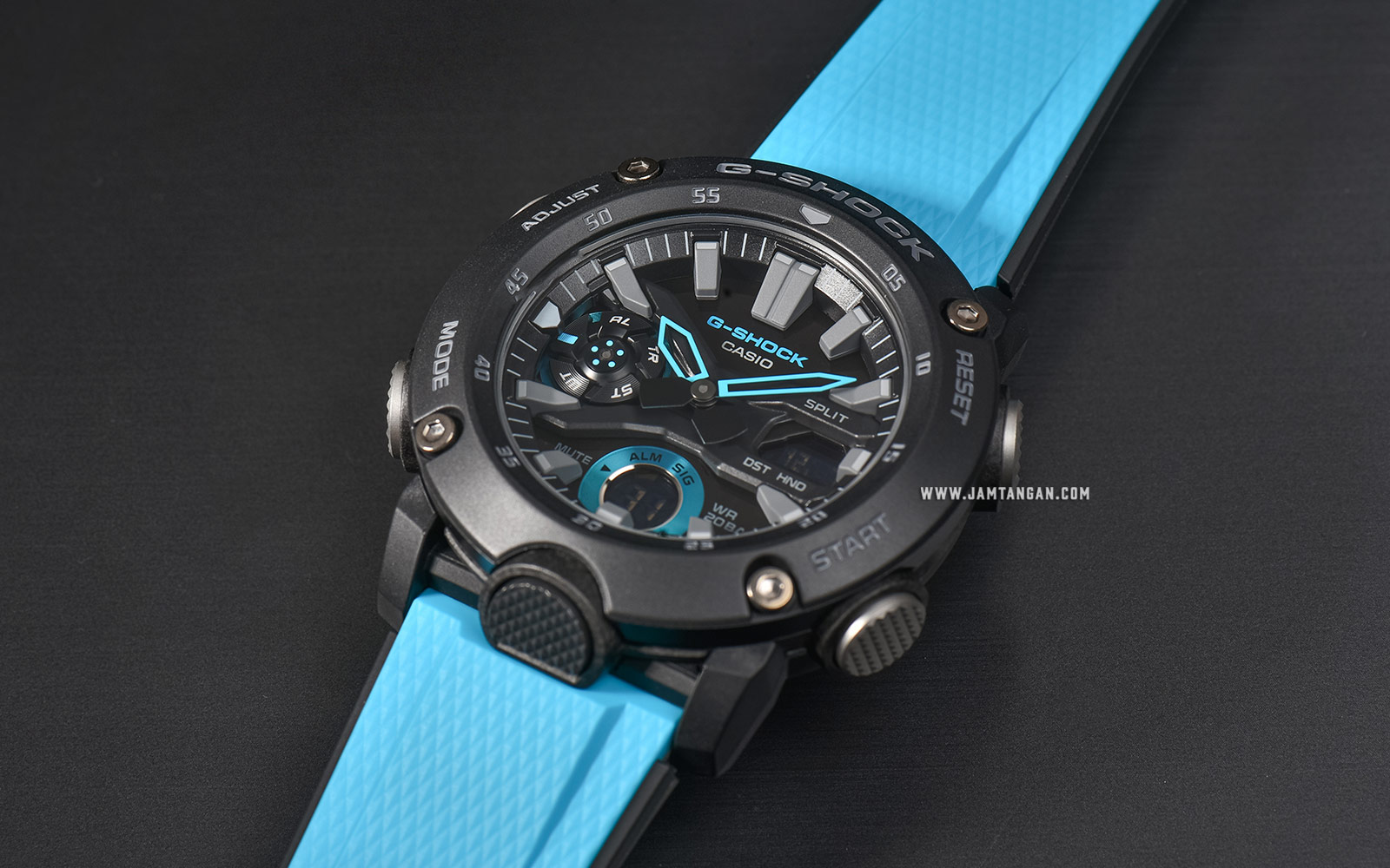 Casio G-Shock GA-2000-1A2DR Angyil Carbon Core Guard Black Dial Blue ...