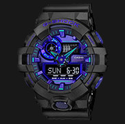 Casio G-Shock GA-700VB-1ADR Virtual Blue Digital Analog Dial Black ...
