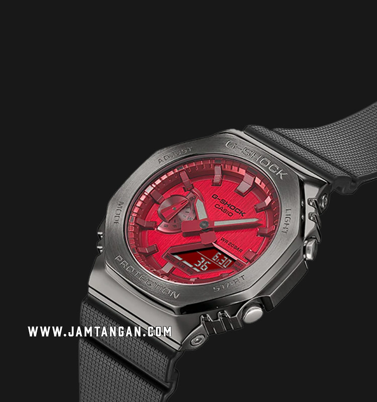 Casio G-Shock GM-2100B-4ADR CasiOak Metal Covered Red Analog Digital ...