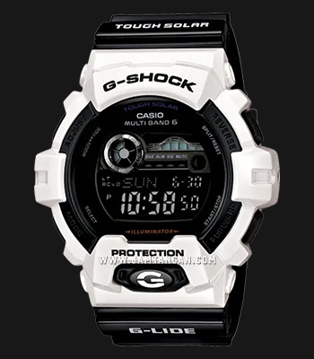 Casio G-Shock GWX-8900B-7JF G-Lide Tough Solar Black Digital Dial White Resin Strap | Jamtangan.com