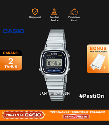 Casio General LA670WD-1DF Vintage Digital Dial Stainless Steel Band | JAMTANGAN.COM