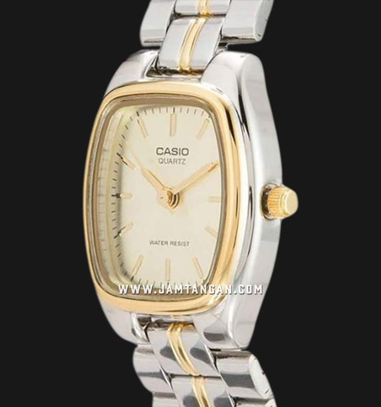 Casio General LTP-1169G-9ARDF Ladies Analog Gold Dial Dual Tone ...