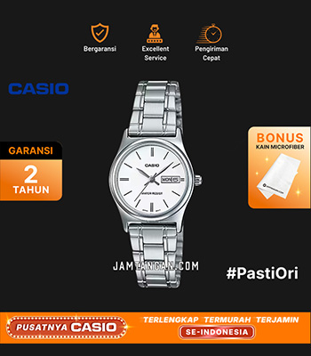 Casio General LTP-V006D-7B2UDF Ladies Analog White Dial Stainless Steel ...