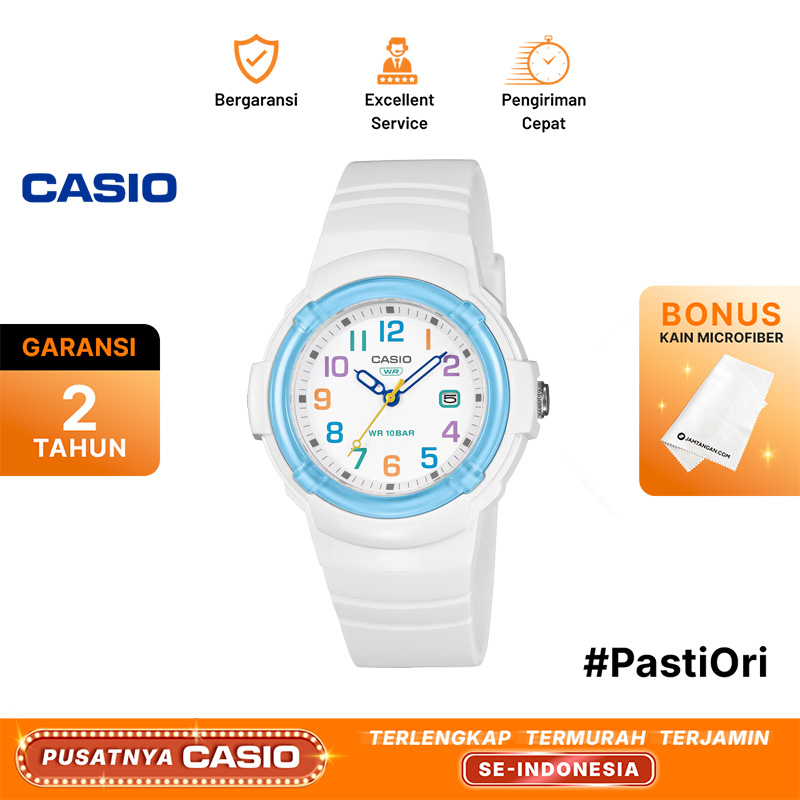 Casio General LX-800H-7A2 LX-800H-7A2JF Ladies White Dial White Resin ...