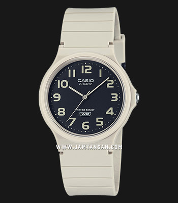 Casio Standard MQ-24UC-8BDF Black Dial Matte Beige Resin Band ...