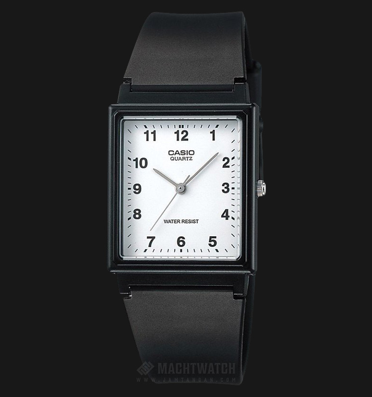 Casio General MQ-27-7BDF Ladies White Dial Black Resin Band | Jamtangan.com