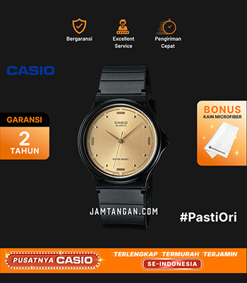 Casio General MQ-76-9ALDF Gold Dial Black Resin Strap | JAMTANGAN.COM