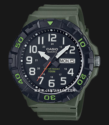 Casio General MRW-210H-3A MRW-210H-3AVDF Black Dial Army Green Resin ...