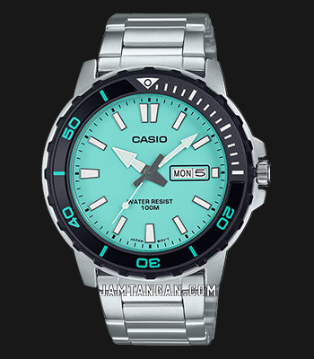 Casio General MTD-125D-2A2 MTD-125D-2A2VDF Men Analog Baby Blue Dial ...