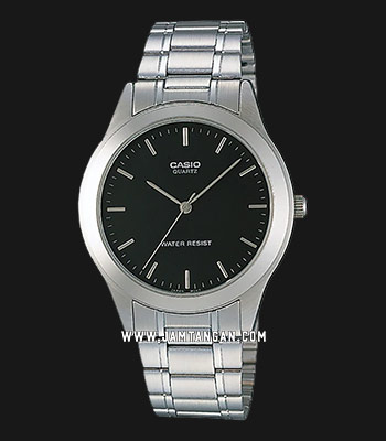 Casio Enticer MTP-1128A-1ARDF Black Dial Stainless Steel Strap ...