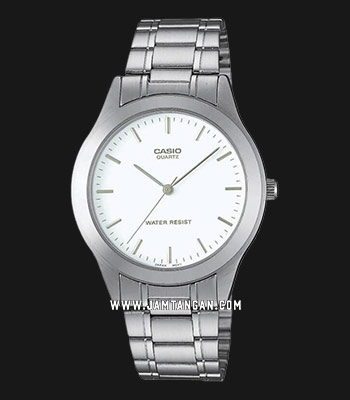 Casio MTP-1128A-7ARDF Enticer Men White Dial Stainless Steel Strap ...