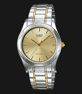 Casio MTP-1275SG-9ADF Enticer Men Gold Dial Dual Tone Stainless Steel ...
