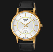 Casio General MTP-B120GL-7AVDF White Dial Black Leather Strap ...