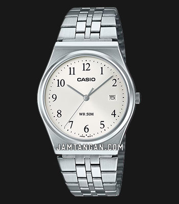 Casio General MTP-B145D-7B MTP-B145D-7BVDF White Dial Stainless Steel ...