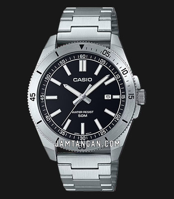 Casio General MTP-B155D-1E MTP-B155D-1EVDF Analog Black Dial Stainless ...