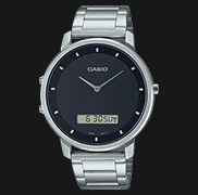 Casio General MTP-B200D-1EDF Dress Men Black Digital Analog Dial Stainless Steel Band ...