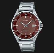 Casio General MTP-E705D-5EVDF Enticer Men Brown Dial Stainless Steel Band | Jamtangan.com
