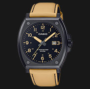 Casio General MTP-E715L-5AVDF Men Black Dial Light Brown Leather Band ...