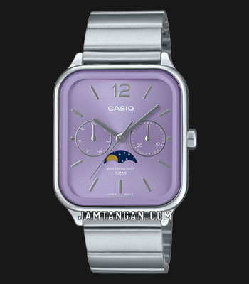 Casio General MTP-M305D-6A MTP-M305D-6AVDF Men Moon Phase Light Purple ...