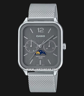 Casio General MTP-M305M-8A MTP-M305M-8AVDF Men Moon Phase Grey Dial ...
