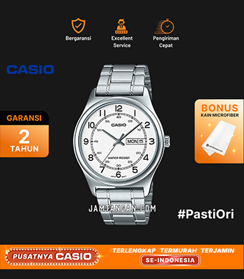 Casio General MTP-V006D-7B2UDF White Dial Stainless Steel Band | JAMTANGAN.COM
