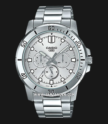 Casio General MTP-VD300D-7EUDF Men Silver Dial Stainless Steel Band | JAMTANGAN.COM