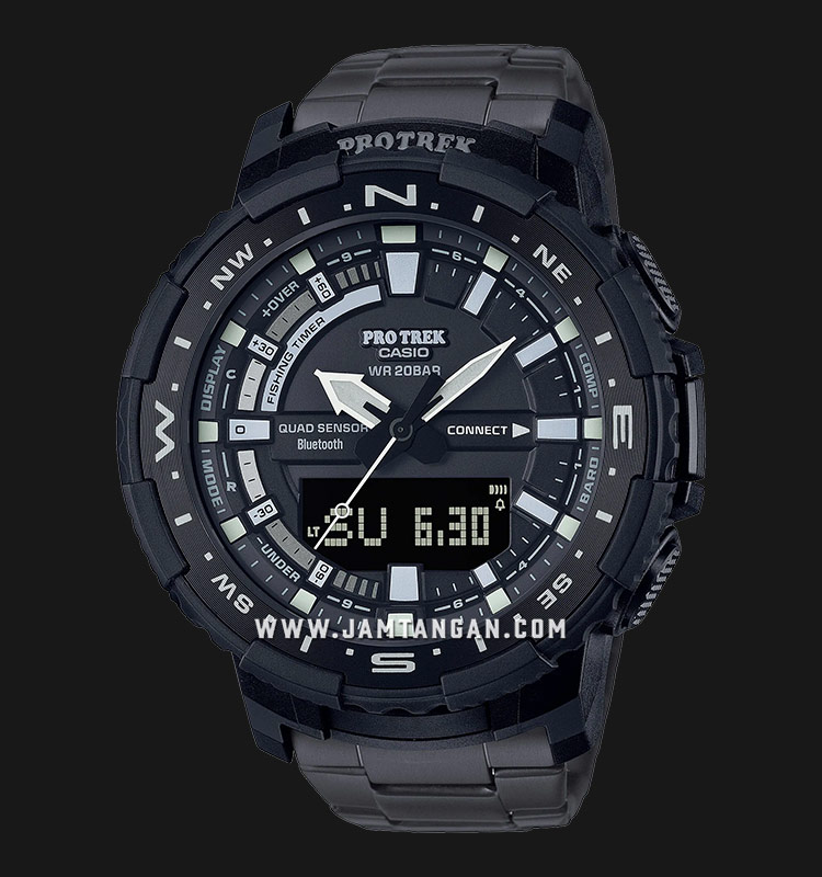 Casio Pro Trek PRT-B70YT-1DR Fishing Edition Black Dial Black Titanium ...