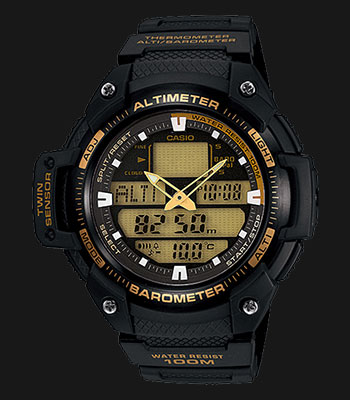 Casio Twin Sensor SGW-400H-1B2V SGW-400H-1B2VDR Digital Analog Dial Black Resin Strap ...