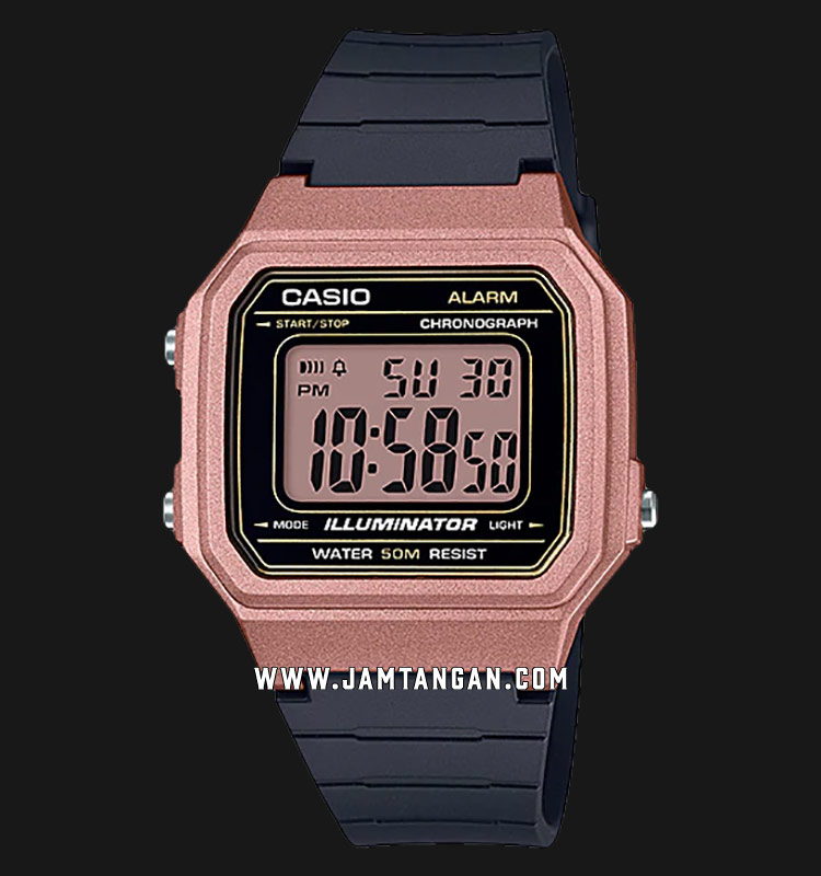 Casio W-217HM-5AVDF Digital Dial Black Resin Strap | Jamtangan.com