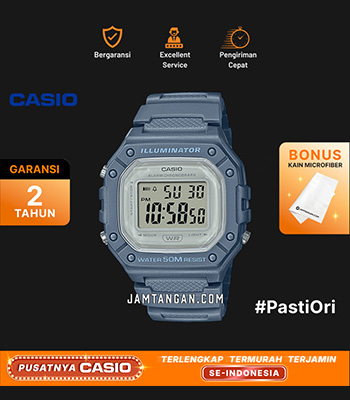 Casio General W-218HC-2A W-218HC-2AVDF Illuminator Digital Dial Denim ...