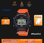 Casio General W-219H-4AVDF Digital Dial Orange Resin Strap | Jamtangan.com