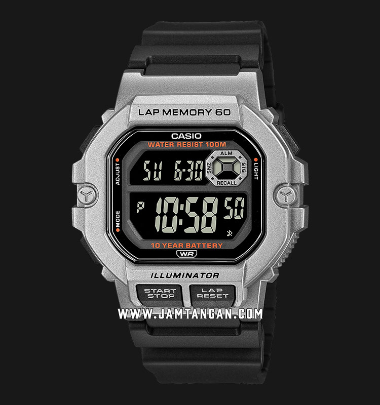 Casio General WS-1400H-1BVDF Illuminator Sports Gear Grey Digital Dial ...