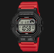 Casio General WS-1400H-4AVDF Illuminator Sports Gear Digital Dial Red ...