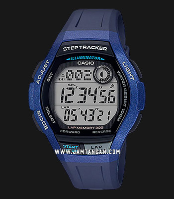 Casio WS-2000H-2A WS-2000H-2AVDF Digital Dial Navy Resin Strap ...