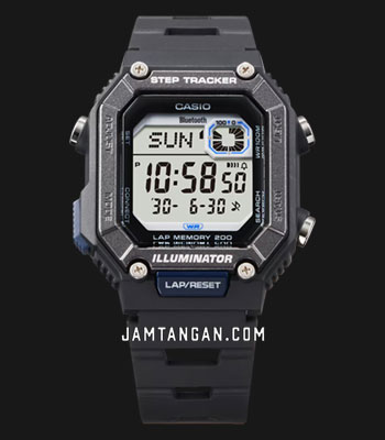 Casio General WS-B1000-1A WS-B1000-1AVDF Step Tracker Digital Dial Black Resin Band | Jamtangan.com