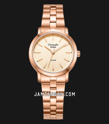 Christophe Arden CA 1002 LH BRGLN Ladies Rose Gold Dial Rose Gold Steel ...