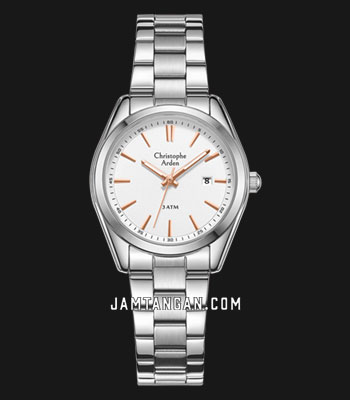 Christophe Arden CA 2001 LD BSSSLRG Ladies Silver Dial Steel Strap ...