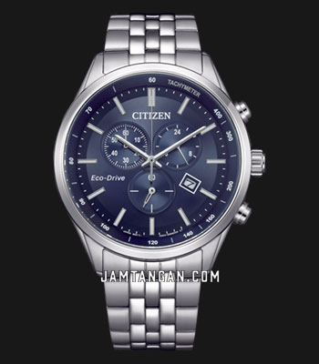 Citizen Eco Drive AT2570-56L Men Chronograph Blue Dial Stainless Steel ...