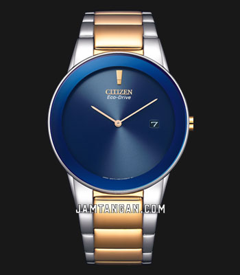 Citizen Eco Drive AU1064-85L Men Blue Dial Dual Tone Stainless Steel Strap | Jamtangan.com