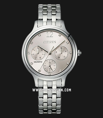 Citizen Classic ED8180-52X Light Pink Dial Stainless Steel Strap | JAMTANGAN.COM