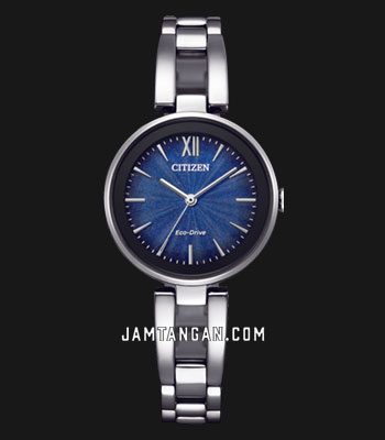 Citizen Eco Drive EM0807-89L Ladies Blue Dial Stainless Steel Strap | JAMTANGAN.COM
