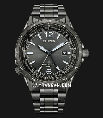 Citizen Promaster NB6045-51H Automatic GMT Men Grey Dial Grey Stainless ...