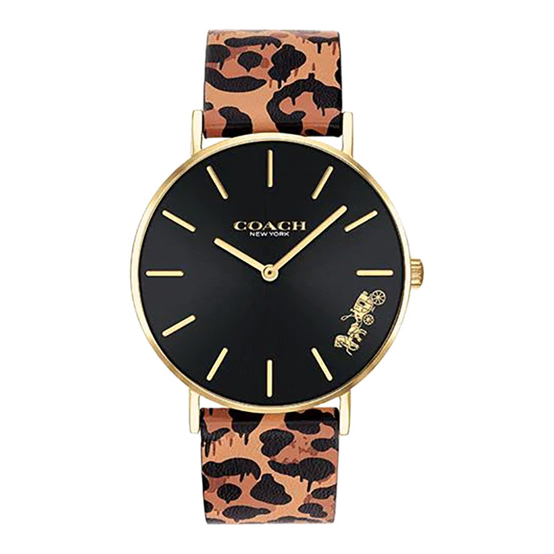 Coach Perry 14503712 Ladies Black Dial Dual Tone Leather Strap ...
