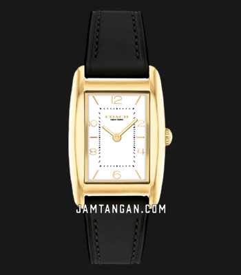 Coach Reese 14504312 Ladies Silver Dial Black Leather Strap | JAMTANGAN.COM