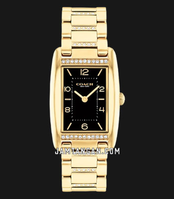 Coach Reese 14504319 Ladies Black Dial Gold Stainless Steel Strap ...