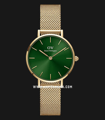 Daniel Wellington Petite DW00100479 Emerald Dark Green Dial Gold Mesh ...