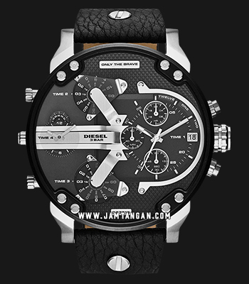 Diesel Mr. Daddy 2.0 DZ7313 Chronograph Men Black Dial Black Leather ...