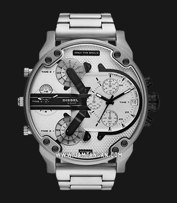 Diesel Mr. Daddy 2.0 DZ7421 Chronograph Men Silver Dial Stainless Steel ...